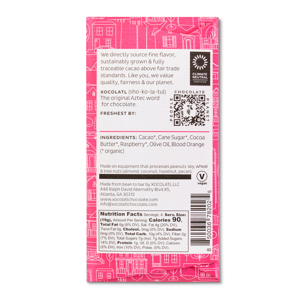 Love and Happiness Dark Chocolate Raspberry Bar – Xocolatl Small Batch ...